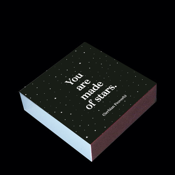 "made of stars" matchbox – quotable