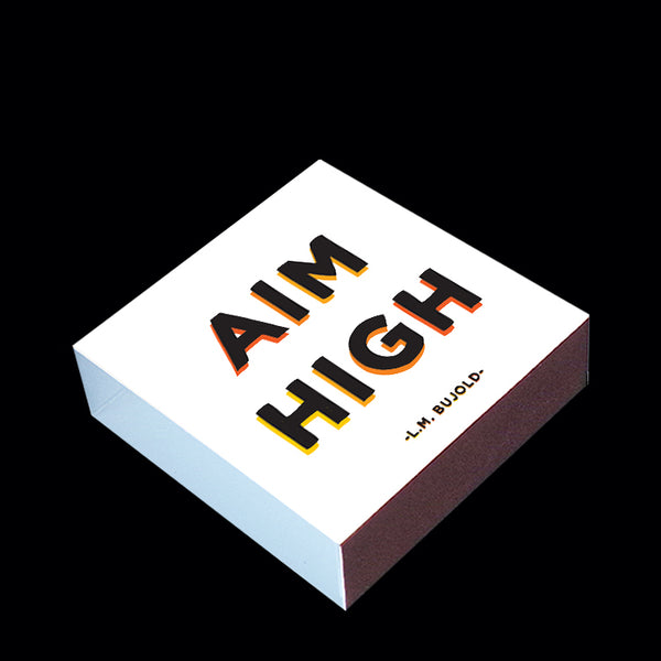 "aim high" matchbox – quotable